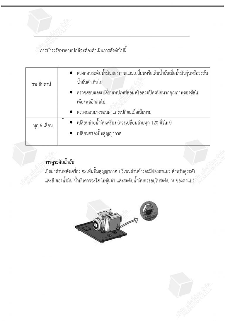 คู่มือ - Manual Brother Vacuum Machine VM400C/B VM500C/B - Packing Thai